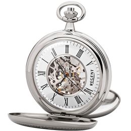 Regent Uhren Regent Herren Taschenuhr &raquo;P704-19377740&laquo; Herrenuhr, Handaufzug, skelettiertes Zifferblatt, Geschenkidee silber Einheitsgr&ouml;&szlig;e