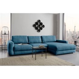 Home Affaire Ecksofa &raquo;Bloomfield, bequem und elegant, Breite 303cm, L-Form&laquo; wahlweise mit Bettfunktion und Bettkasten, Unser Dauertiefpreis blau 100% 