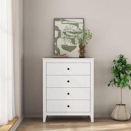 OTTO home Schubkastenkommode &raquo;Borkum Sideboard Anrichte mit 6 Schubladen Landhaus wei&szlig;&laquo; hochwertige schwarze Griffe aus Metall, Kommode Schrank 