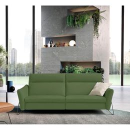 Egoitaliano 2-Sitzer &raquo;Gaia, modern, elegant und super komfortabel mit hoher R&uuml;ckenlehne&laquo; erstklassiger Sitzkomfort, Inkl. 2 Relaxfunktionen, mit Designfu&szlig; gr&uuml;n 