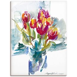 Artland Leinwandbild &raquo;Blumenstrau&szlig; I&laquo; Blumen 1 Stk. tlg. auf Holzrahmen gespannt bunt Leinwand B/H/T: 60cm x 80cm, Leinwandbild Blumen Hochformat, 1 Stk.