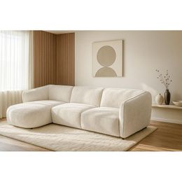 Home Affaire Ecksofa &raquo;OSTRUP Rundsofa, L-Form, Naturt&ouml;ne, Boucle oder Chenille&laquo; Breite 280 cm, organische Form mit sanften Rundungen wei&szlig; 100% 