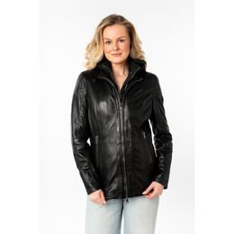 Mauritius Damen Lederjacke &raquo;MWTaja&laquo; mit Kapuze mit Stehkragen XL Trachtenmode