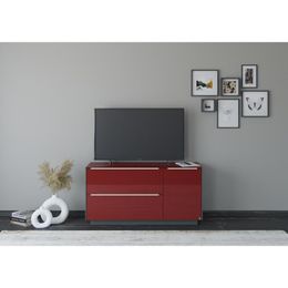 set one by Musterring Lowboard &raquo;Reno&laquo; 1 Stk. tlg. Mit Sockel in diversen Farben, 71 cm H&ouml;he & Farbauswahl rot Glas, Holzwerkstoff B/H/T: 137cm x 71cm 