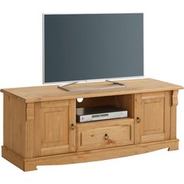 OTTO home Lowboard &raquo;Anna&laquo; Gesamtma&szlig;e (B/T/H): ca. 140/44/50 cm, TV-Board, Breite 140 cm, 2 T&uuml;ren, 1 Schublade, Massivholz, FSC beige B/H/T: 140cm x 