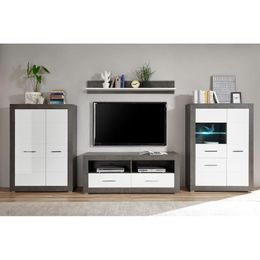 Home Affaire Wohnwand &raquo;Etero&laquo; Set, 4 Stk. tlg. grau B/H/T: 370cmcm