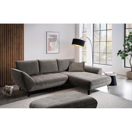 exxpo - sofa fashion Ecksofa &raquo;Bellini, Materialmix oder komplett Struktur, Breite 268cm, bequem&laquo; bequem und modern, Chenille-Struktur Bezug, L-Form 