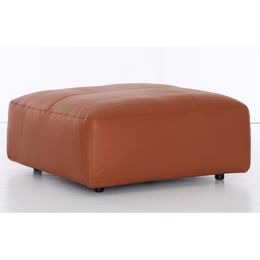 Musterring Hocker &raquo;LUCIA&laquo; braun Flachgewebe VALMONT (60% Baumwolle/40% Leinen);Leder PURO, pigmentiertes Leder;Microfaser CRONA (100% Polyester);Flachgewebe 