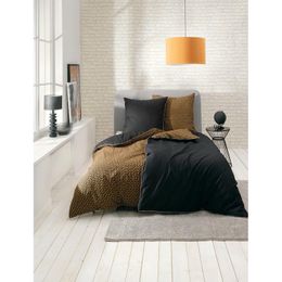 Esprit Wendebettw&auml;sche &raquo;Scatter&laquo; 2 Stk. mit effektvollem Rundum-Keder orange Mako-Satin, Obermaterial: 100% Baumwolle B/L: 200cm x 200cm, 1 Stk., 2 Stk., 