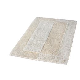 Kleine Wolke Badematte &raquo;Havanna, Badvorleger, Badezimmer Teppich&laquo; H&ouml;he 16 mm fu&szlig;bodenheizungsgeeignet Badteppich, Uni Farben, Hoch-Tief Effekt, mit Bord&uuml;re beige 