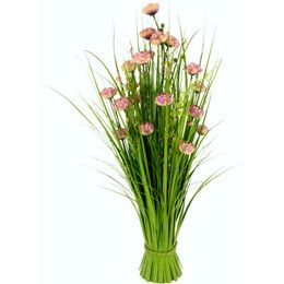 I.GE.A. Kunstgras &raquo;Grasbund&laquo; mit feinen Ranunklebl&uuml;ten rosa Obermaterial: 85% Kunststoff, 15% Polyester B/H/L: 32cm x 73cm, 1 Stk.