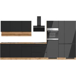 KOCHSTATION K&uuml;chenzeile &raquo;KS-Virginia,neu in verbesserter Ausf&uuml;hrung&laquo; Arbeitsplatte 38 mm stark, Stauraum, Softclose, Breite 390 cm, Soft-Close, ohne E