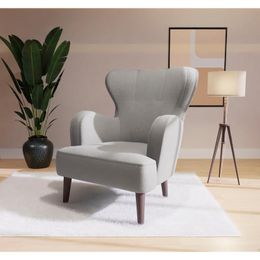 Home Affaire Sessel &raquo;SICILIA&laquo; moderner Ohrensessel grau 100% Polyester Chenille-Struktur, B/H/T: 88cm x 88cm x 64cm