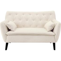 OTTO home 2-Sitzer &raquo;Janna&laquo; inklusive 2 Zierkissen beige B/H/T: 132cm x 82cm x 80cm, Struktur grob