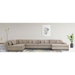 Home Affaire Wohnlandschaft &raquo;Skara U-Form&laquo; Lounge-Sofa mit Federkernpolsterung, in vielen Bezugsvarianten beige 100% Polyester B/H/T: 390cm x 86cm x 
