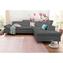 Sit & More sit&more Ecksofa &raquo;Limit L-Form&laquo; wahlweise mit Schlaffunktion und Bettkasten grau Kunstleder SOFTLUX ;Luxus-Microfaser ALTARA NUBUCK (100% Polyester);