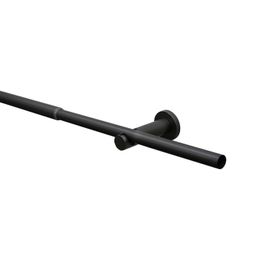 Gardinia Gardinenstange &raquo;Set Sol 1-Lauf&laquo; &Oslash; 1,9 mm 1 l&auml;ufig-l&auml;ufig mit Bohren, Wandmontage, Metall, Gardinenstangen Set aus Metall schwarz Metall &Oslash; 