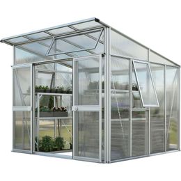 Vitavia Gew&auml;chshaus &raquo;Aura 7800&laquo; besonders stabile Alu-Profile, 10 mm Hohlkammerplatten silber B/H/T: 267cm x 242,3cm x 295cm