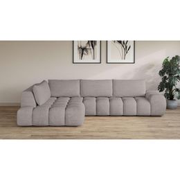 OTTO home Ecksofa &raquo;AZITA L-Form, XL 296 cm - Designsofa in Bubble-Optik&laquo; lose R&uuml;ckenkissen, traumhafte Steppung grau 100% Polyester B/H/T: 296cm x 