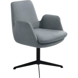 K+w Komfort & Wohnen K+W Komfort & Wohnen Drehstuhl &raquo;Cube&laquo; () R&uuml;ckholfunktion, Untergestell schwarz blau B/H/T: 63cm x 84cm x 65cm, Leder CLOUD