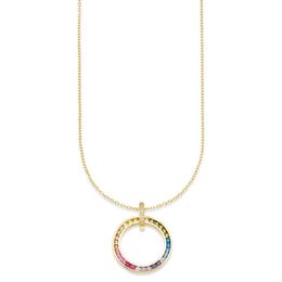 Bruno Banani Damen Kette mit Anh&auml;nger &raquo;Schmuck Geschenk Silber 925 Halsschmuck Halskette Regenbog Gold&laquo; mit Zirkonia (synth.) gold Silber 925 (