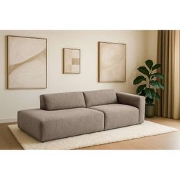 Home Affaire 2-Sitzer &raquo;Noord mit Kedernaht, Breite 227 cm&laquo; Cord, Struktur, Webstoff, mit Wellenunterfederung, Massivholzrahmen braun 100% Polyester B/