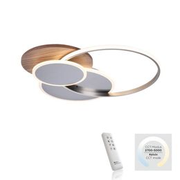 Paul Neuhaus Deckenleuchte &raquo;PALMA&laquo; LED-Board 1 Stk. warmwei&szlig; - kaltwei&szlig; CCT - &uuml;ber Fernbedienung, dimmbar &uuml;ber Fernbedienung, Infrarot inkl. braun 1, H: 7cm, 1 Stk