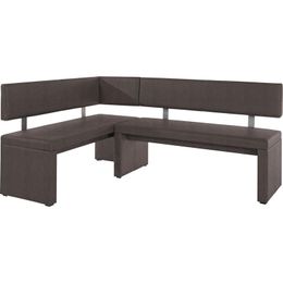 OTTO home Eckbank &raquo;Charissa&laquo; in 3 Gr&ouml;&szlig;en, verschiedene Qualit&auml;ten braun Holzwerkstoff, Massivholz B/H/T: 190cm x 90cm x 140cm, Strukturstoff, langer 