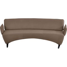 K+w Komfort & Wohnen K+W Komfort & Wohnen Polsterbank Leicht abgerundete Segmentbank im hochwertigen Leder, mit Armlehnen braun B/H/T: 216cm x 87cm x 66cm, Leder