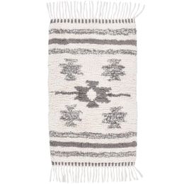 Tom Tailor HOME Badematte &raquo;Ethno Bath&laquo; H&ouml;he 20 mm fu&szlig;bodenheizungsgeeignet Badteppich, Berber Look, mit Fransen, reine Baumwolle wei&szlig; Baumwolle 