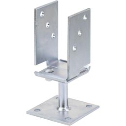 Alberts U-Pfostentr&auml;ger Set, 3 Stk. tlg. galvanisch verzinkt, dickschichtpassiviert, Breite 71 - 131 mm silber Stahl B/H/T: 10cm x 11cm x 10cm
