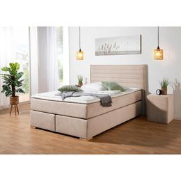 Home Affaire Boxspringbett &raquo;"&Ouml;stermoor"&laquo; in H2, H3 oder H4 erh&auml;ltlich beige Struktur H&auml;rtegrad der Matratze H4, Liegefl&auml;che B/L: 140cm x 200cm, 