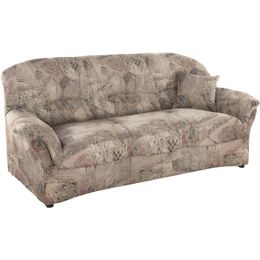 DOMO collection 3-Sitzer &raquo;Bahia, bequem und komfortabel, zeitloses & elegantes Sofa&laquo; Microfaser, natur braun Luxus-Microfaser (100% Polyester), mit 