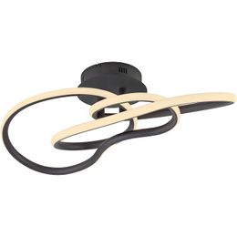 Paul Neuhaus LED Deckenleuchte &raquo;TWIST&laquo; LED-Board 1 Stk. Warmwei&szlig; Stufenlos dimmbar &uuml;ber Lichtschalter, Memoryfunktion schwarz 1, H: 24cm, 1 Stk.