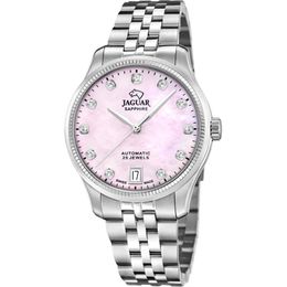 Jaguar Damen Automatikuhr &raquo;Automatik&laquo; Armbanduhr, Damenuhr, Swiss Made, Mechanische Uhr, Edelstahlarmband rosa Einheitsgr&ouml;&szlig;e