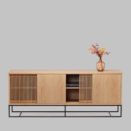 WOODMAN Sideboard &raquo;Ende&laquo; Kommode, teilmassiv, Metallf&uuml;&szlig;e, Breite 188 cm, FSC braun FSC -zertifiziertes teilmassives Holz B/H/T: 188cm x 75cm x 45cm, Eiche, 4 