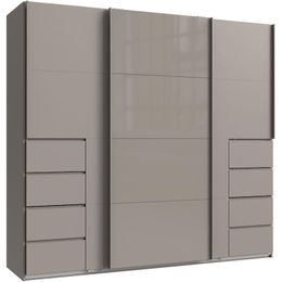 wimex Schwebet&uuml;renschrank &raquo;Bali in den Breiten 225cm & 270cm, Kleiderschrank mit Glaselement&laquo; Schrank mit 3 T&uuml;ren, in den Farben: grafit oder saharagrau 