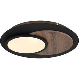 Globo LIGHTING Deckenleuchte &raquo;KORY&laquo; LED-Modul 1 Stk. Warmwei&szlig; Deckenlampe Wohnzimmer-Leuchte Schlafzimmer-Leuchte Flur K&uuml;che schwarz &Oslash; 48cm H: 5,6cm, 