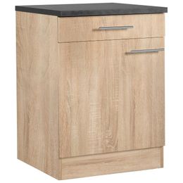 Optifit Unterschrank &raquo;Mini&laquo;, Breite 60 cm grau eichefarben, B/H/T: 60cm x 84,8cm x 60cm, Schubladen: 1 Stk. T&uuml;ren: 1 Stk.
