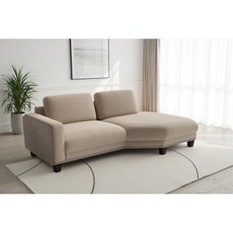 Sit & More sit&more Ecksofa &raquo;Concept&laquo; Modernes Sofa in drei Fu&szlig;farben zur Auswahl beige 100% Polyester B/H/T: 237cm x 84cm x 126cm, Longchair rechts,mit Fu&szlig; 