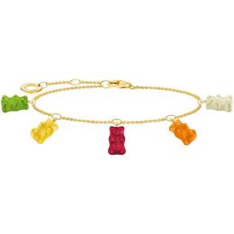 Thomas Sabo Damen Thomas Sabo Armband &raquo;Thomas Sabo x HARIBO Schmuck: Armband mit Goldb&auml;ren bunt&laquo; mit Kristallglas bunt 19, Silber 925 (recycelt)