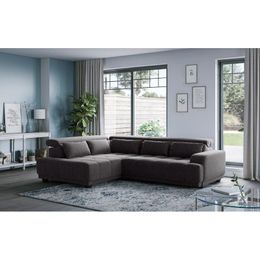 OTTO home Ecksofa &raquo;Jade L Form, Breite: 270 cm, mit Kopfteilverstellung & Nierenkissen&laquo; optional elektr. Sitztiefenverstellung grau 100% POLYESTER (