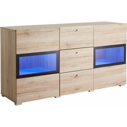OTTO home Sideboard &raquo;Baros&laquo; Breite 132 cm braun B/H/T: 132cm x 69,8cm