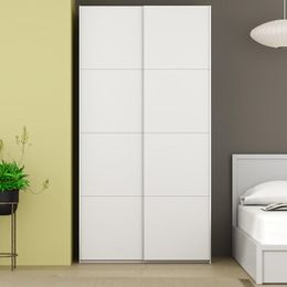 FORTE Schwebet&uuml;renschrank &raquo;Fittio, Made in Europe, 2 Schiebet&uuml;ren, modernes Design&laquo; H&ouml;he 2,35 mtr, stehende Montage wei&szlig; Holzwerkstoff Wei&szlig;, B/H/T: 
