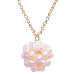 Firetti Damen Kette mit Anh&auml;nger &raquo;Schmuck Geschenk Perlen&laquo; Made in Germany - mit Naturperle gold Messing Perlen, L: 50