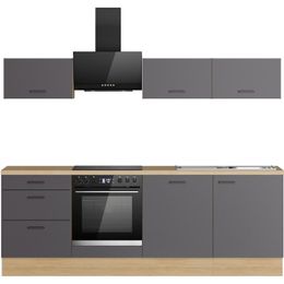 KOCHSTATION K&uuml;chenzeile &raquo;KS-Sion Breite 240 cm&laquo; schnelle Montage OPTIsnap, wahlw. m.HANSEATIC-E-Ger&auml;ten u.Stand Alone B/H/T: 240cm x 186cm x 60cm, 