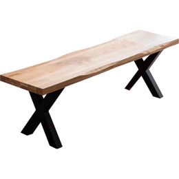 Home Affaire Sitzbank &raquo;Tristano&laquo; Massivholz Eiche ge&ouml;lt beige Massivholz B/H/T: 220cm x 45cm x 35cm