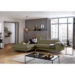 W.Schillig Ecksofa &raquo;piedroo, Designsofa mit tollem Sitzkomfort, bequem und elegant, L-Form&laquo; Kopfteilverstellung, wahlweise mit Sitztiefenverstellung, 