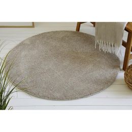 OTTO home Hochflor-Teppich &raquo;Yvaine, auch als L&auml;ufer erh&auml;ltlich&laquo; rund 25 mm H&ouml;he Langflor, Shaggy, dichter weicher Hochflor, meliert, Wohnzimmer beige 