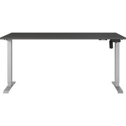 Germania Schreibtisch &raquo;Boras&laquo; Breite 120/140/160/180 cm, Metallgestell, elektrisch h&ouml;henverstellbar B/H/T: 180cm x 120cm x 80cm, Gestellfarbe Silber